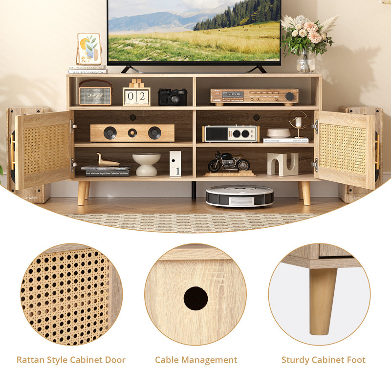 Baltz Rattan TV Stand For TVs up to 55 Media Console